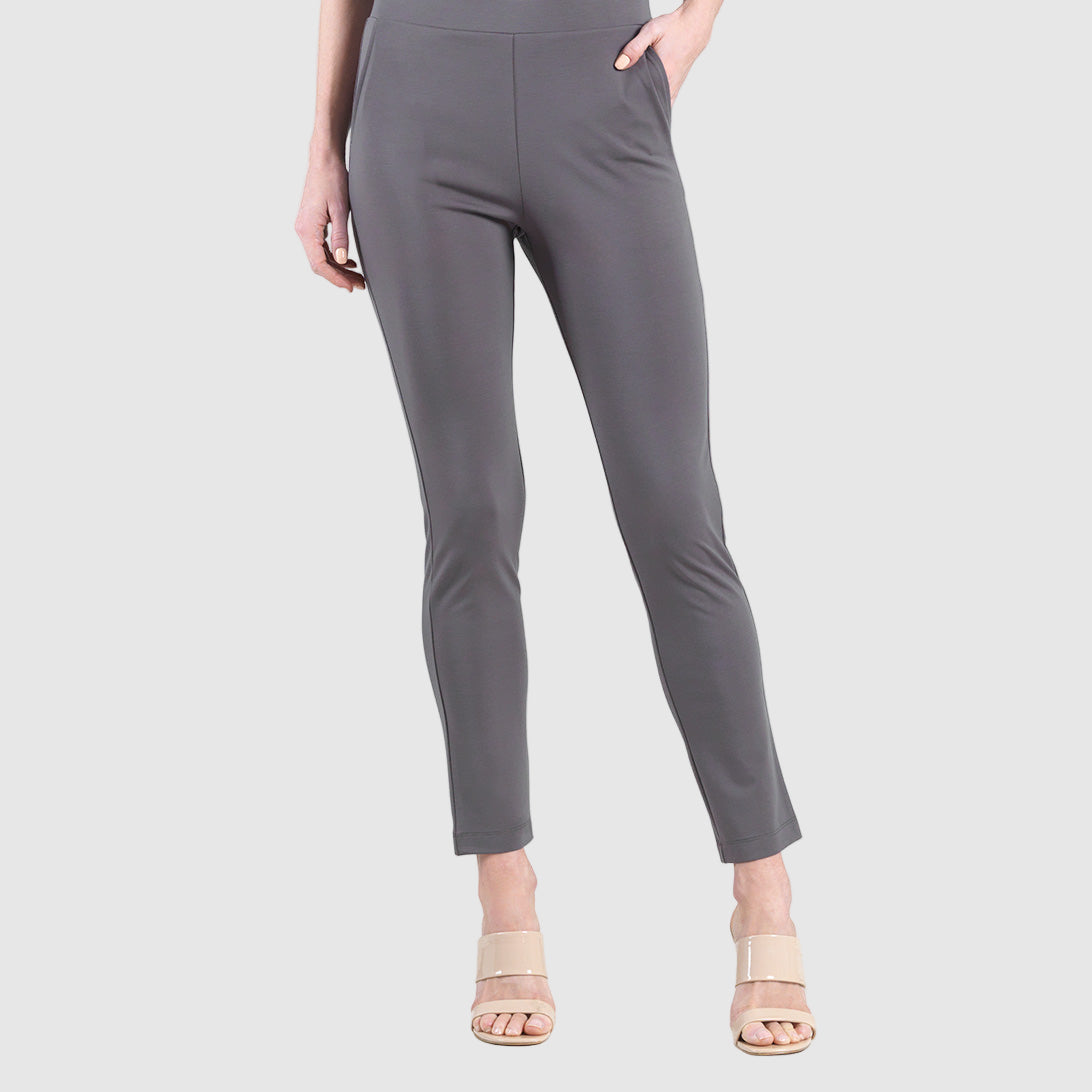 Rayon-Ponte Knit - Straight Leg Pocket Pant - Mocha – Clara Sunwoo