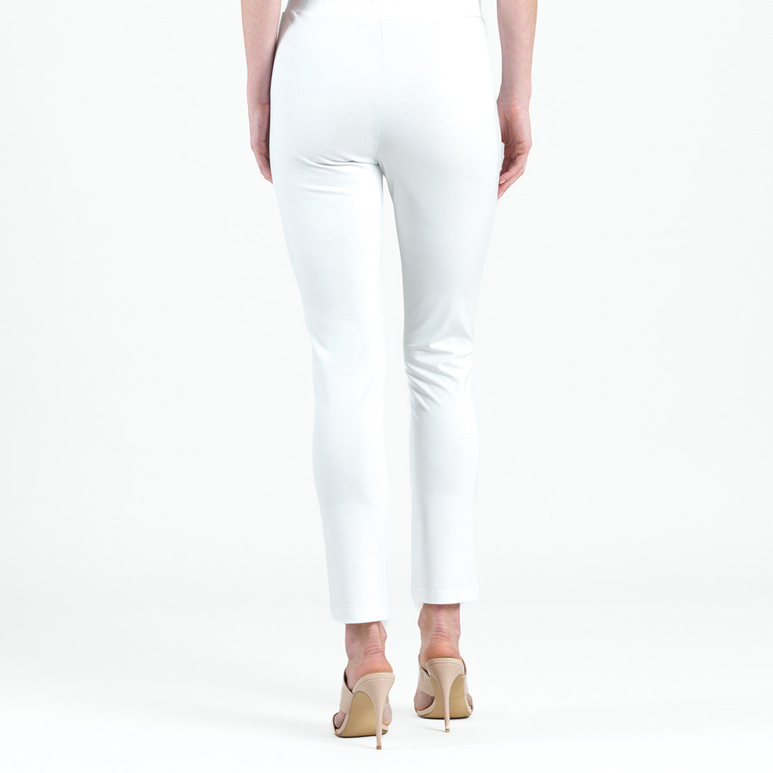Rayon-Ponte Knit - Straight Leg Pocket Pant - White – Clara Sunwoo