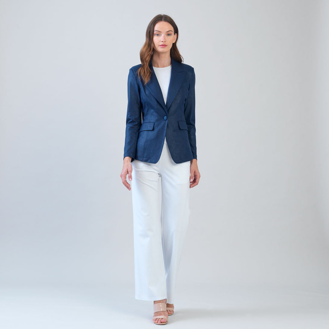 Liquid Leather™ Signature Pocket Blazer - Navy – Clara Sunwoo