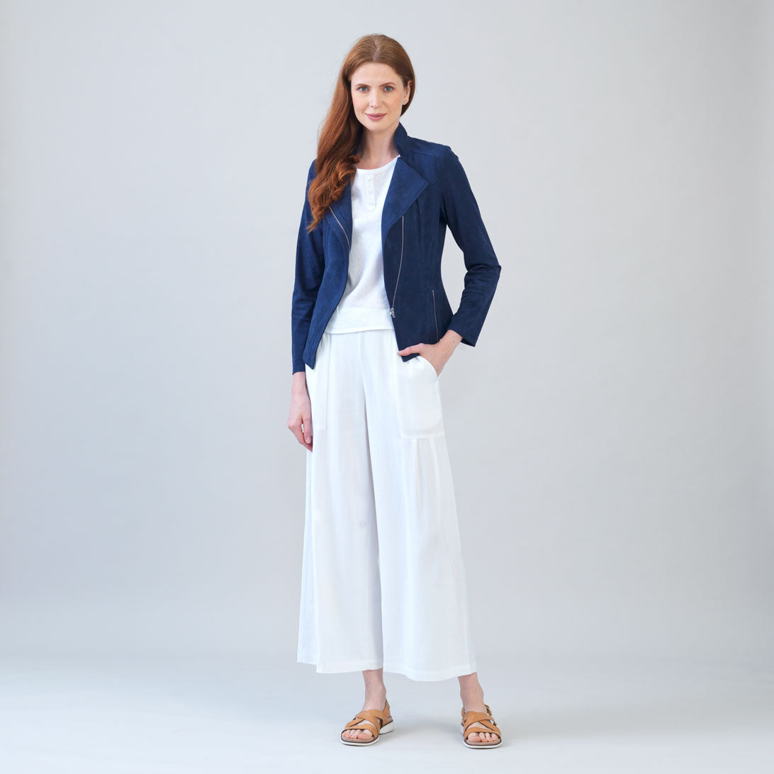 Soft Suede - Signature Jacket - Navy – Clara Sunwoo