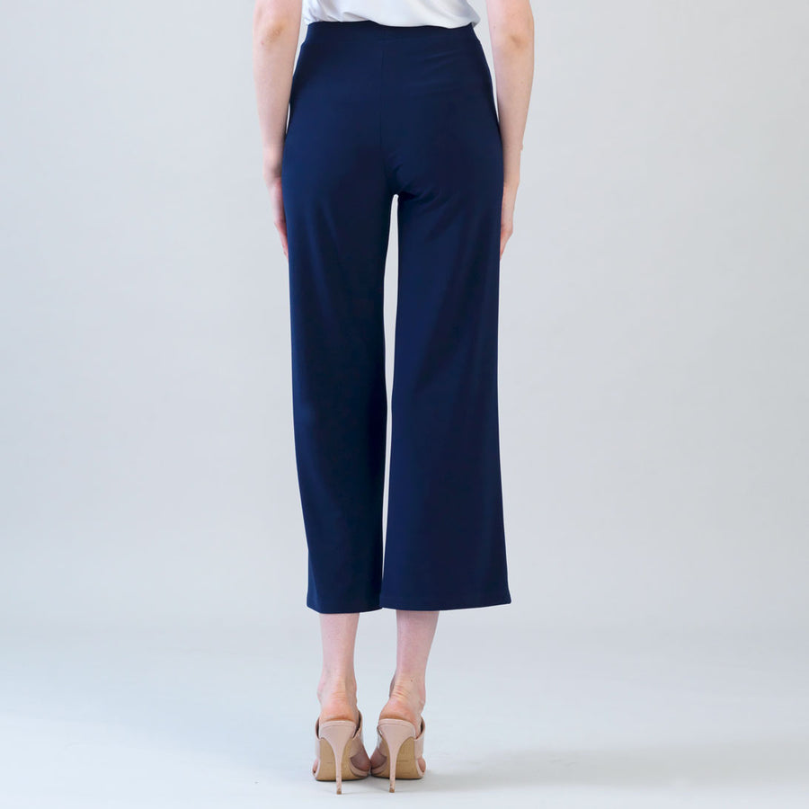 Relaxed Kick Front Slit Ankle Pant - Navy – Clara Sunwoo