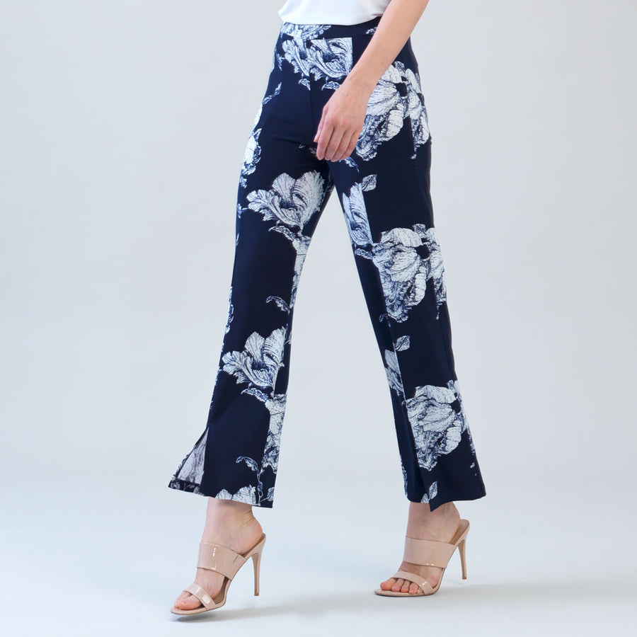 Relaxed Kick Front Slit Ankle Pant - Peony Blossom – Clara Sunwoo