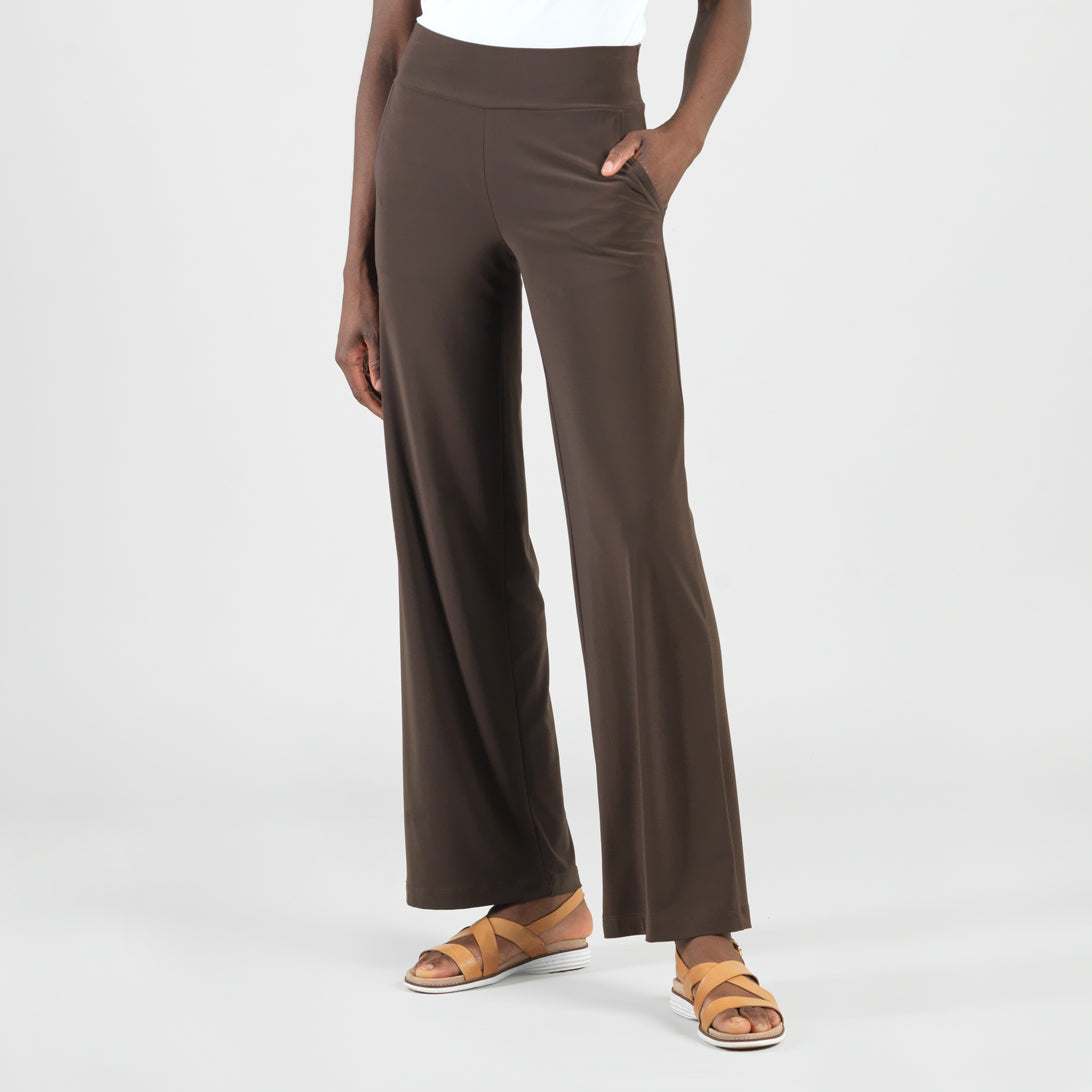 Signature Wide Leg Pocket Pant - Brown – Clara Sunwoo