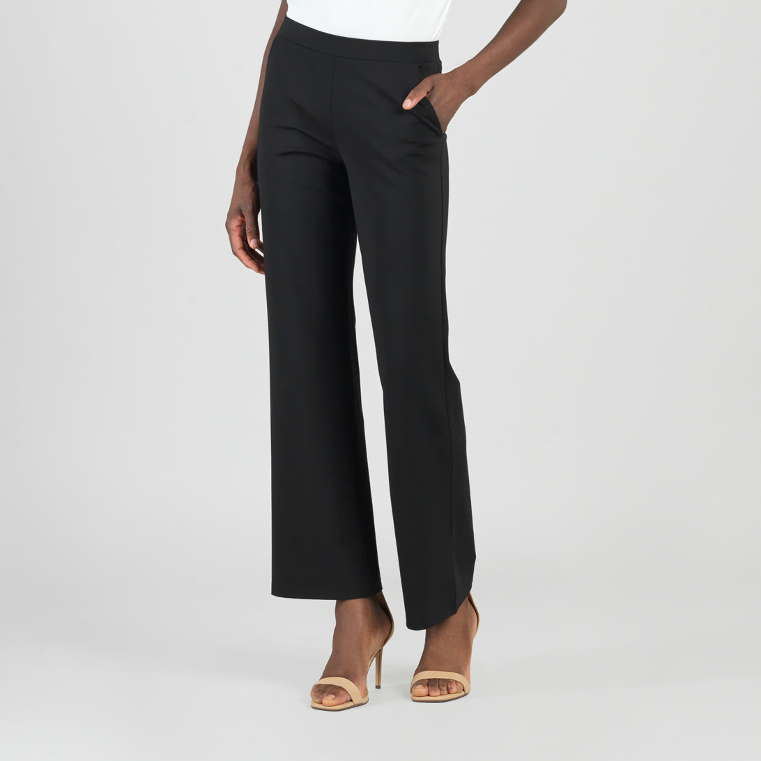 Rayon-Ponte Knit - Loose Leg Pocket Pant - Black – Clara Sunwoo