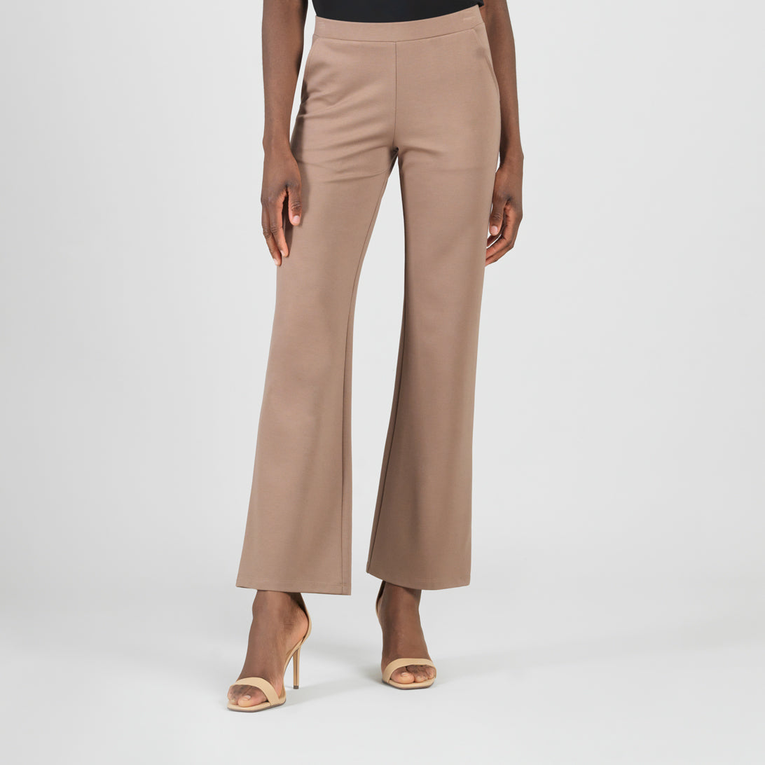 Rayon-Ponte Knit - Loose Leg Pocket Pant - Taupe – Clara Sunwoo