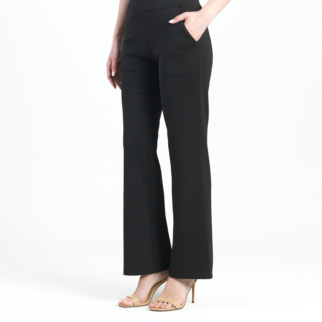Rayon-Ponte Knit - Loose Leg Pocket Pant - Black – Clara Sunwoo