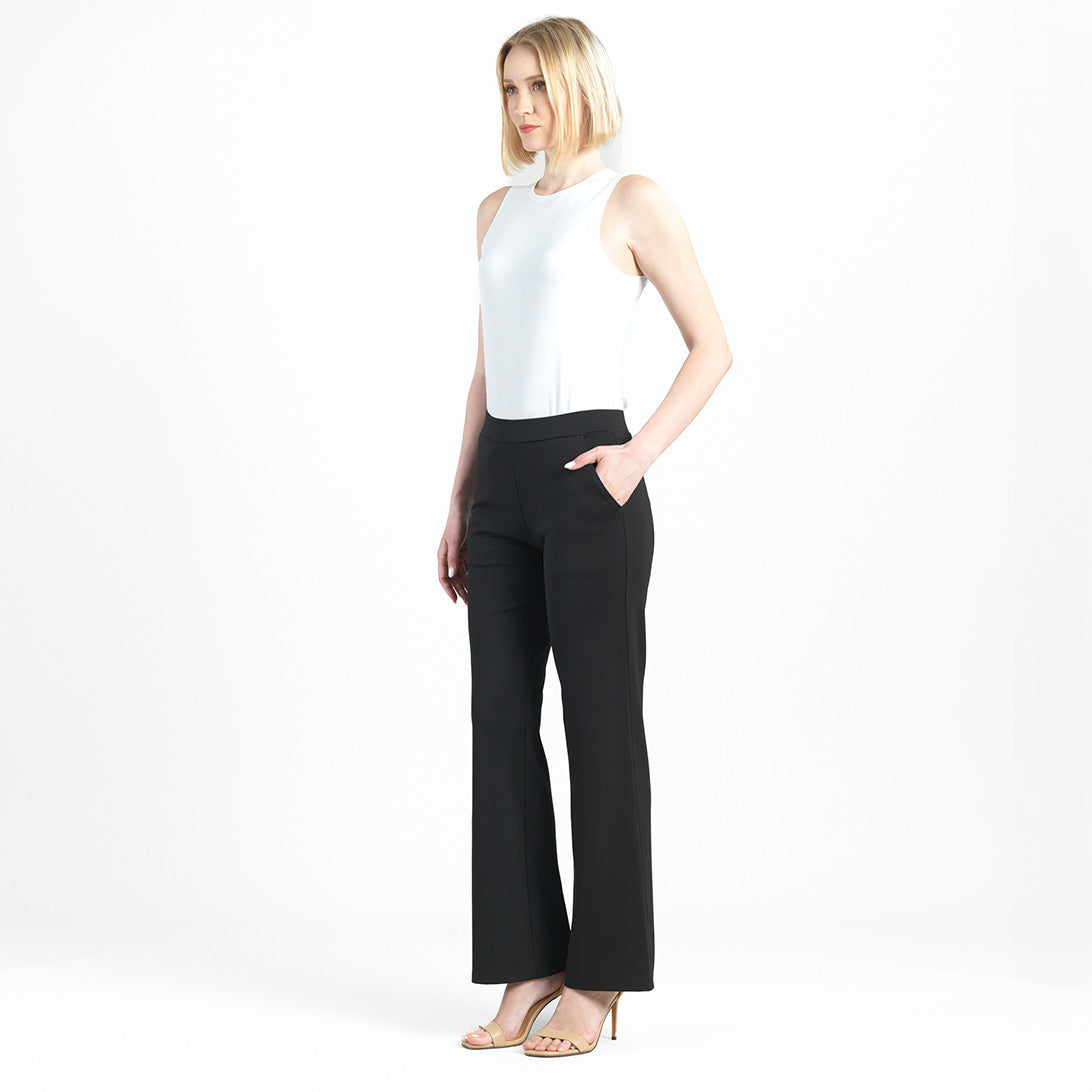 Rayon-Ponte Knit - Loose Leg Pocket Pant - Black – Clara Sunwoo