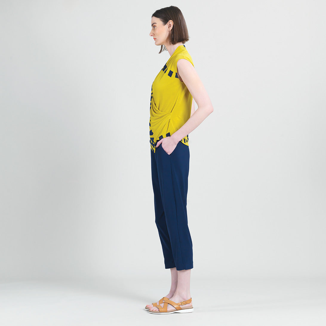 Crossover Faux Wrap Top - Track Line-Yellow - Final Sale! – Clara Sunwoo