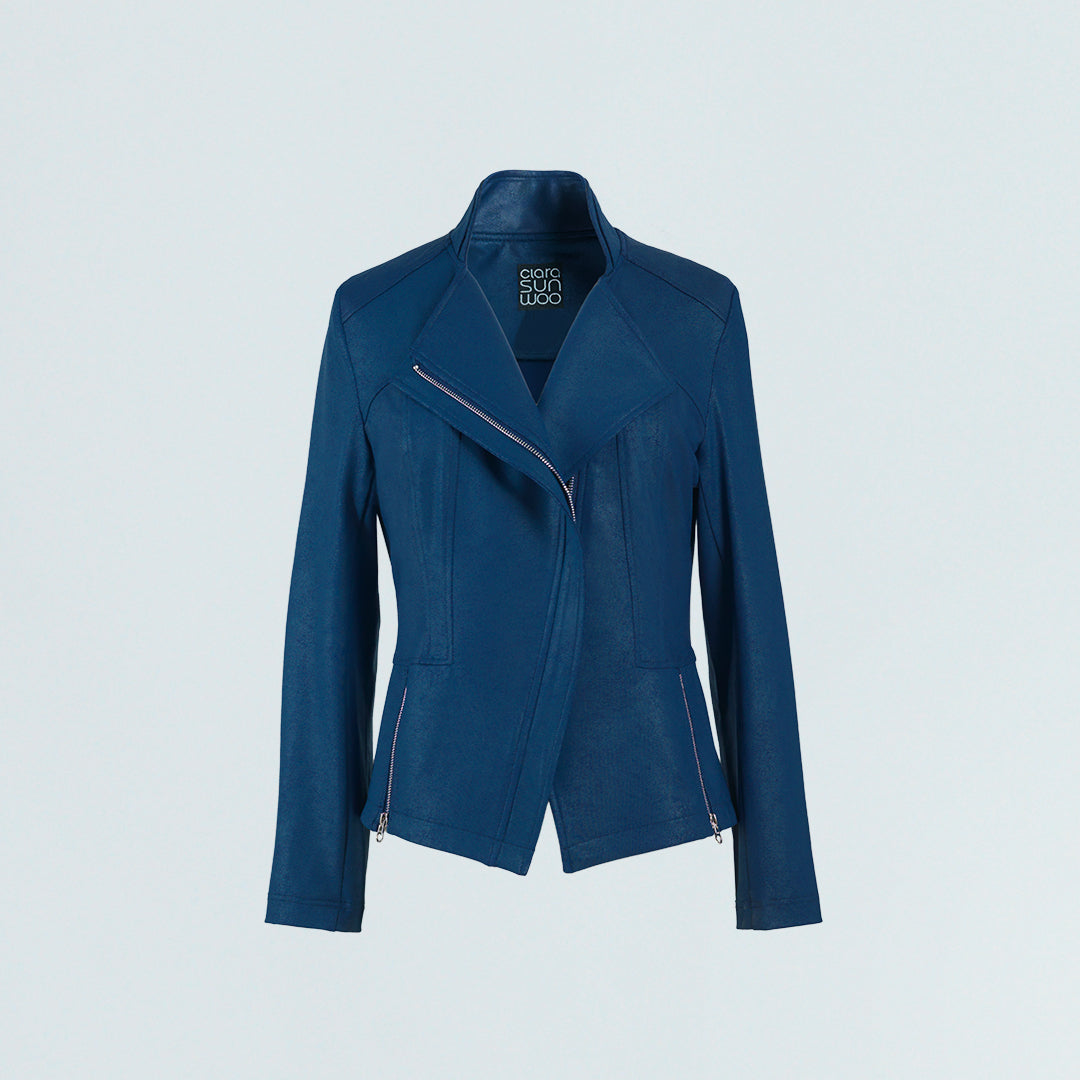 Liquid Leather™ Signature Jacket - Navy – Clara Sunwoo